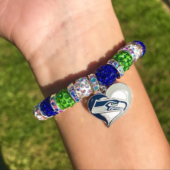 Seahawks | Jewelry | Rhinestone Bling Seattle Seahawks Charm Bracelet ...